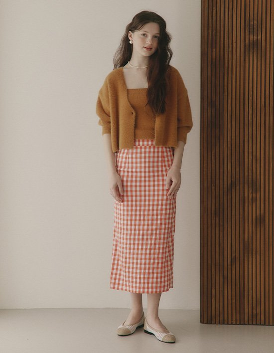 [유어네임히얼] H라인 깅엄 체크 스커트 (2COL) - 마켓컬리